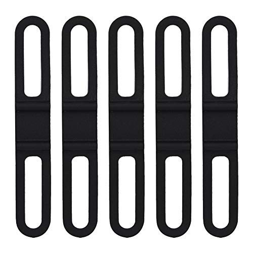 VGEBY 5Pcs Silicone Band Flashlight Bike Mount Silicone Strap Rubber Tie Down Straps Helmet Light Mount Phone Strap Torch Light Water Bottle Holder