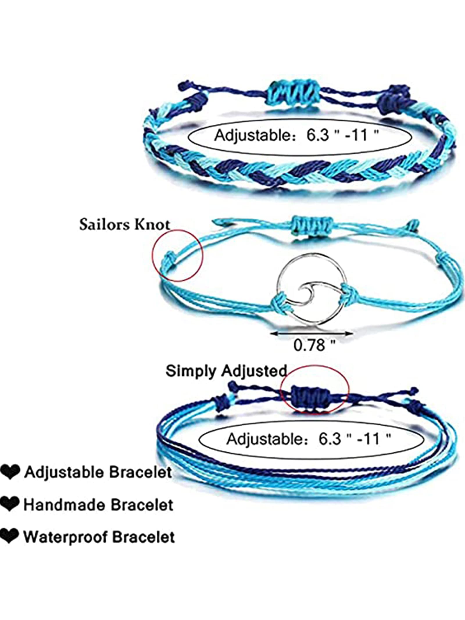 choice of all String Bracelets for WomenMen Summer Wave Bracelet Set for Teen Girls Waterproof Surfer Ankle Bracelet for Men Boys Friends