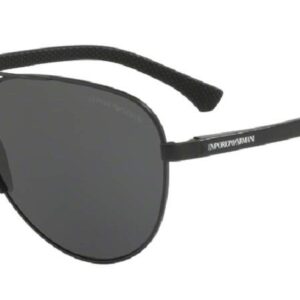 Emporio Armani EA2059 320387 61M Matte Black/Grey Aviator Sunglasses For Men+ BUNDLE with Designer iWear Eyewear Kit