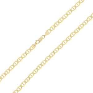 Nuragold 10k Yellow Gold Solid 6mm Anchor Mariner Link Chain Womens Bracelet, Mens Womens Jewelry 7" 7.5" 8" 8.5" 9"