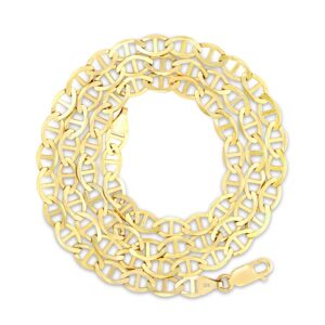 Nuragold 10k Yellow Gold Solid 6mm Anchor Mariner Link Chain Womens Bracelet, Mens Womens Jewelry 7" 7.5" 8" 8.5" 9"