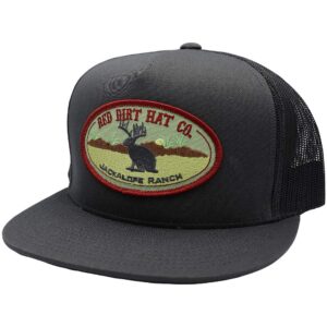 red dirt hat company jackalope adjustable snapback hat (us, alpha, one size, charcoal/grey)