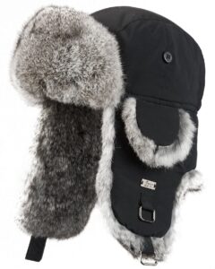 frr b-52 aviator hat with rabbit fur (large/xl, grey)