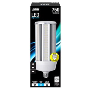 Feit Electric C15000/5K/LED 750 Watt-Equivalent 125W Non-Dimmable High Bright 15000 Lumen Corn Cob LED Yard Light Bulb, 11.1" H x 5.75" D, 5000K Daylight