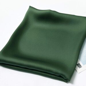 Persmileful Women's Fashion Soft Large Satin Square Chiffon Polyester Scarf Set Head Neck Multiuse Solid Colors Available (Dark green)