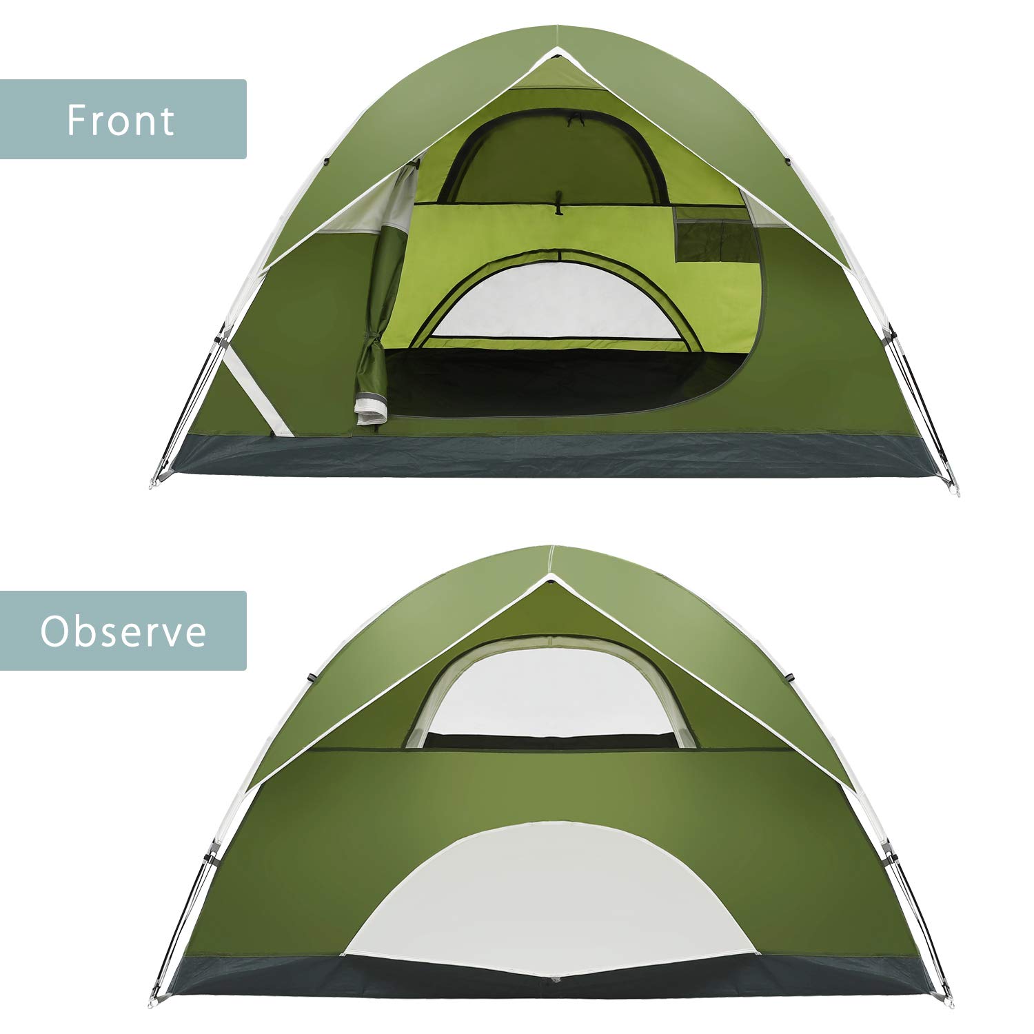 MOON LENCE Camping Tent 2 Person Tent Easy Setup Outdoor Tents Waterproof Double Layer for Camp and Backpacking Green