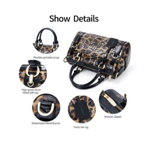 FEIMINA Genuine Leather Handbag Purse CrossBody Bag Patent Leather Shoulder Bag Fashion Leopard Print Christmas gifts for Women