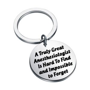 feelmem anesthesiologist gifts anesthesiologist technician gift crnas gift a truly great anesthesiologist is hard to find keychain gift for anesthetist doctor nurse anesthetist (silver)