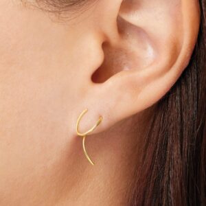 RS Pure by Ross-Simons 14kt Yellow Gold Endless Swirl Wire Threader Earrings