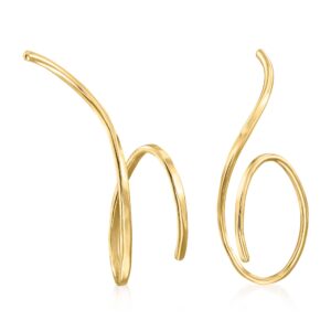 RS Pure by Ross-Simons 14kt Yellow Gold Endless Swirl Wire Threader Earrings