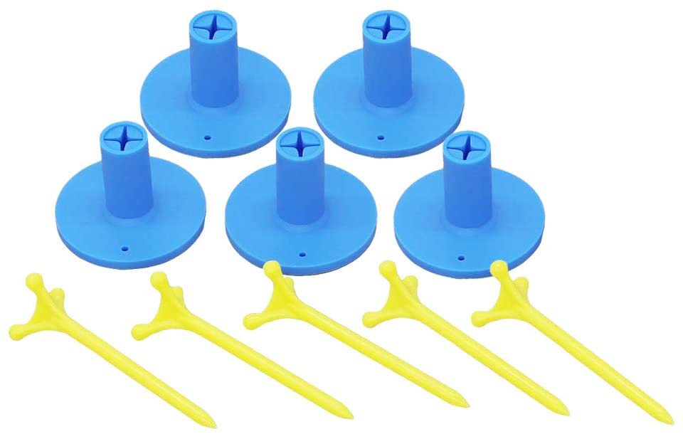 QHALEN Golf Rubber Tee Holder Set for Golf Driving Range Tee Practice Tool Pack of 5 (Blue)