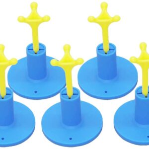 QHALEN Golf Rubber Tee Holder Set for Golf Driving Range Tee Practice Tool Pack of 5 (Blue)