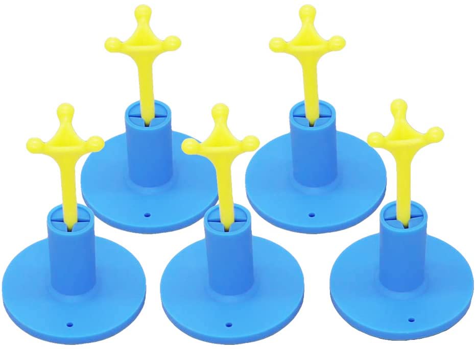 QHALEN Golf Rubber Tee Holder Set for Golf Driving Range Tee Practice Tool Pack of 5 (Blue)