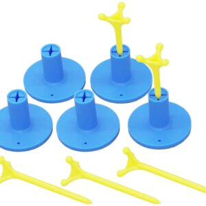 QHALEN Golf Rubber Tee Holder Set for Golf Driving Range Tee Practice Tool Pack of 5 (Blue)