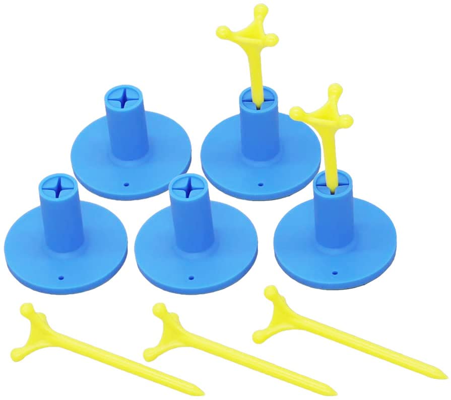 QHALEN Golf Rubber Tee Holder Set for Golf Driving Range Tee Practice Tool Pack of 5 (Blue)