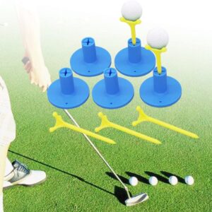 QHALEN Golf Rubber Tee Holder Set for Golf Driving Range Tee Practice Tool Pack of 5 (Blue)