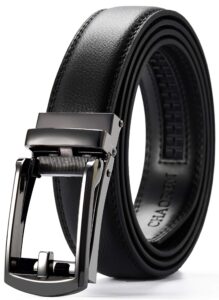 chaoren mens dress belt - ratchet belt leather 1 1/4" comfort click - perfect companion to mens dress shoes