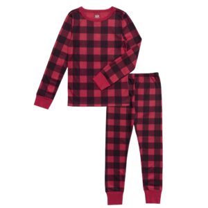 fruit of the loom kids premium thermal waffle underwear set, buffalo check, 10/12