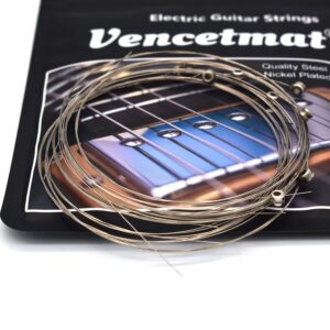 Vencetmat Electric Guitar High E Strings .010 Gauges, Light Tension, Good Tone, Ball End, Bulk Individually Wrapped 10 Pack