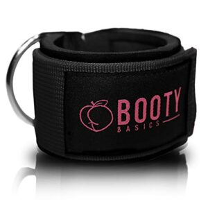 booty basics ankle strap for cable machines (black)