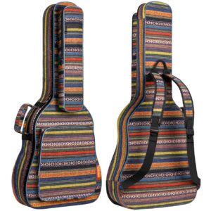 cahaya acoustic guitar bag with neck cradle bohemian vintage guitar case 0.65in thick sponge padded guitar case for 40 41 42 in acoustic classical guitars cy0186