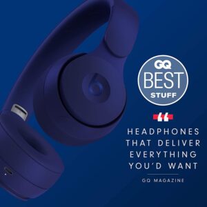 Beats Solo Pro Wireless Noise Cancelling On-Ear Headphones - Apple H1 Headphone Chip, Class 1 Bluetooth, Active Noise Cancelling, Transparency, 22 Hours of Listening Time - Dark Blue