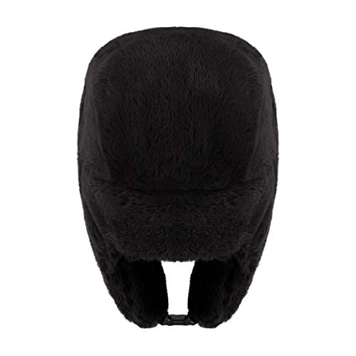 Winter Cozy Plush Ushanka Russian Hat Windproof Thermal Full Hood Earflap Hat Skull Cap Snowmobile Ski Hunting Trapper Hats for Adults Teens