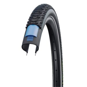 schwalbe unisex's marathon e-plus performance smart dual gaurd twin-skin bicycle tyre, black, 700x38c