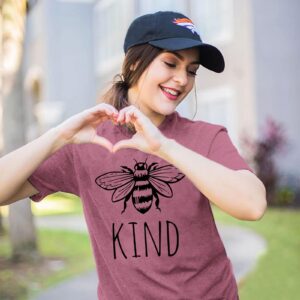 Bee Kind T Shirts Women Funny Inspirational Teacher Fall Tees Tops Cute Graphic Blessed Shirt Blouse (M, Pink)