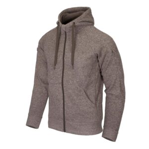 helikon-tex covert tactical hoodie full zip melange light tan size l (eu) / m (us)