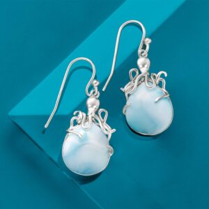 Ross-Simons Larimar Octopus Drop Earrings in Sterling Silver