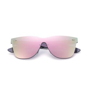 2020 ventiventi retro one piece square rimless frame sunglasses anti reflective fashion for women pink revo lens