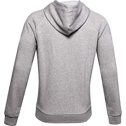 Under Armour Mens Rival Fleece Big Logo Hoodie , Mod Gray Light Heather (011)/Black , Small