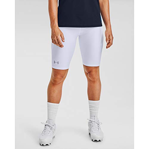 Under Armour Women's Soft Big Logo Sliding Shorts 20 , White (100)/Mod Gray , Medium