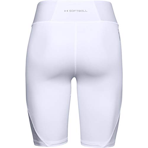 Under Armour Women's Soft Big Logo Sliding Shorts 20 , White (100)/Mod Gray , Medium