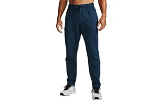 under armour mens rival fleece pants , academy blue (408)/onyx white , x-large