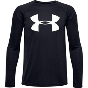 under armour boys tech big logo long-sleeve t-shirt , black (001)/white , youth large