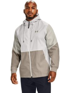 under armour field house jacket, onyx white (113)/highland buff, x-large