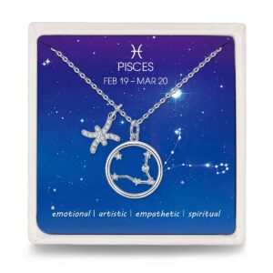 presentski pisces constellation zodiac necklace women pendant horoscope sign necklaces birthday jewelry for daughter sister