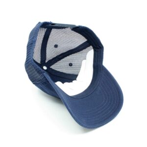 The Vintage Year Washed Cotton Unstructured Soft Mesh Adjustable Trucker Baseball Cap (Navy)