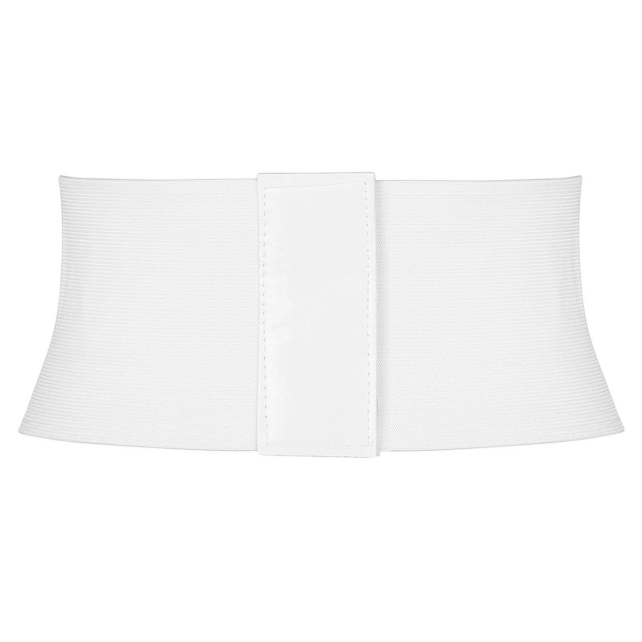 CHIC DIARY Women's Wide Stretchy Cinch Belt Tied Waspie Corset Belts Waistband (White)