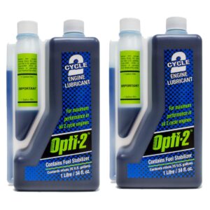 2pk opti 34oz bottle 2 cycle engine oil mix opti-2 enviro formula 20112