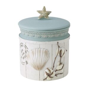 avanti linens - covered jar, countertop organizer, farmhouse chic home decor (farmhouse shell collection)