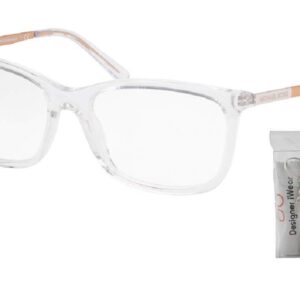 Michael Kors MK4030 VIVIANNA II 3998 52M Transparent Clear Rectangular Eyeglasses For Women+ BUNDLE with Designer iWear Eyewear Kit Care Kit