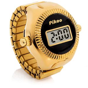 pikoo: unisex digital ring watch w/made in japan movement, one size fits all (classic black)