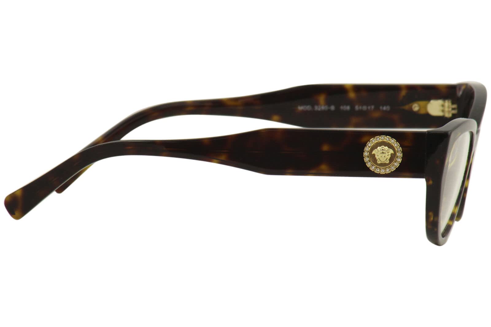 Versace Women's Eyeglasses VE3280B VE/3280/B 108 Havana Optical Frame 51mm (Havana, 51)