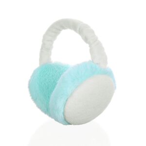 aurya faux fur earmuffs/ear warmers-foldable winter ear muffs outdoor adjustable warm ear warmers for women&girls(blue&white mix)