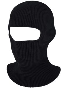 satinior 1-hole knitted full face cover ski mask, adult winter balaclava warm knit full face mask for outdoor sports black, 38 x 22 cm/ 14.96 x 8.66 inches