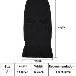 SATINIOR 2-Hole Knitted Full Face Cover Ski Neck Gaiter, Winter Balaclava Warm Knit Beanie for Outdoor Sports (Black, Medium)