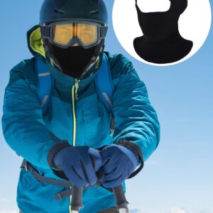 WILLBOND 2 Pieces 1-Hole Knitted Ski Full Face Covering, Adult Winter Balaclava Warm Knitted Full Face Covering for Outdoor Sports Black, 38 x 22 cm/ 14.96 x 8.66 inches (Black)